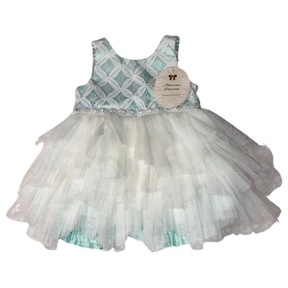 American Princess | Dresses | American Princess Teal Baby Girl Lace And ...